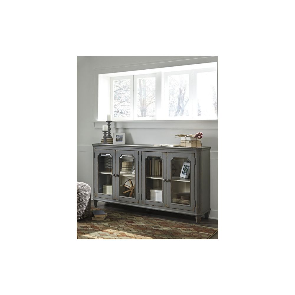 Furniture Plus Mirimyn Antique Gray Accent Cabinet