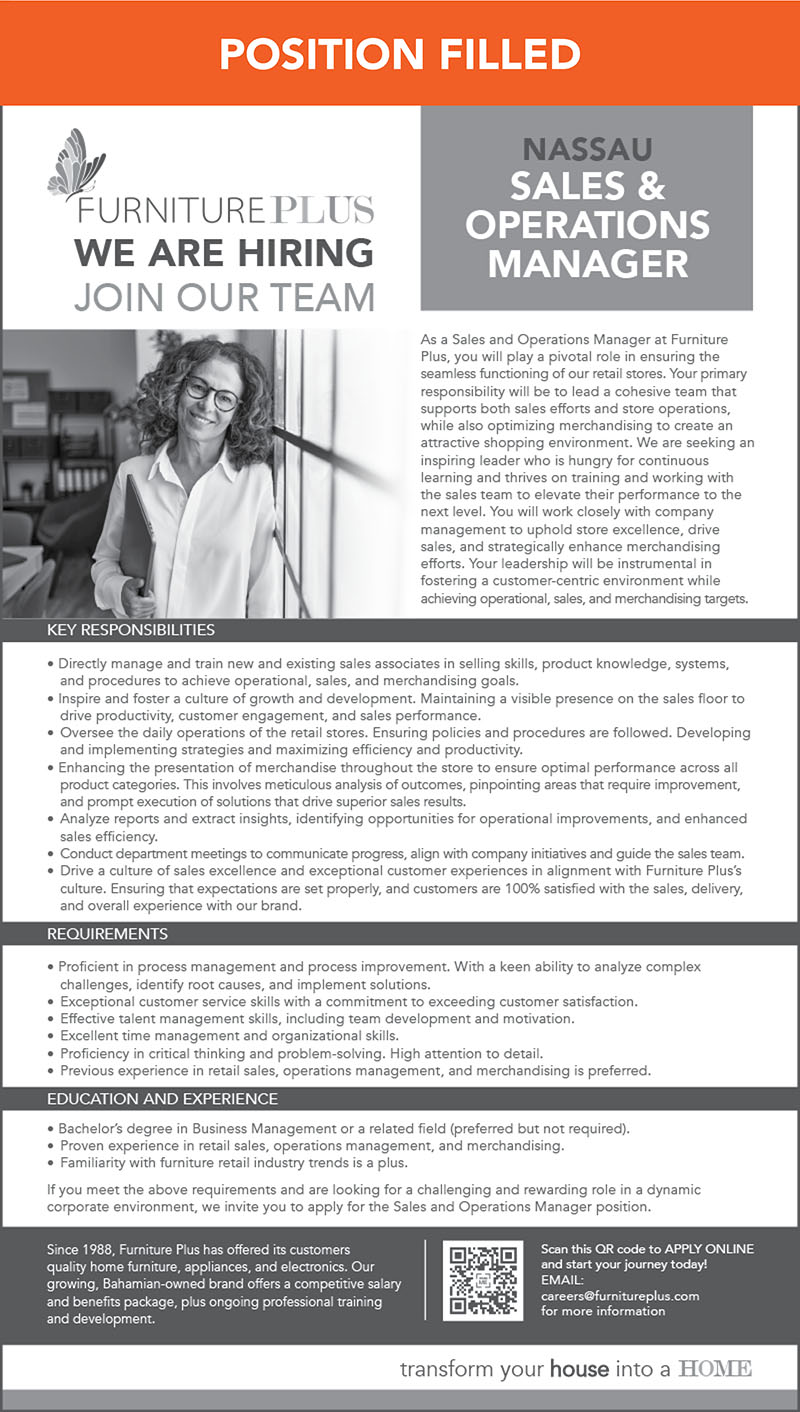 Furniture Plus Available Positions